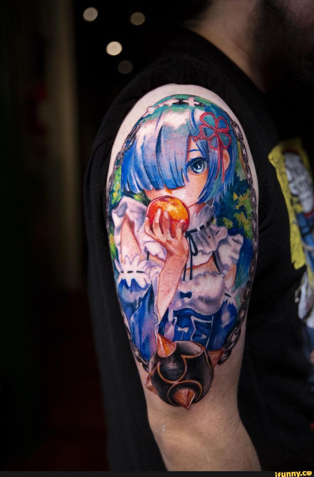 REM from Re:Zero that I was able to tattoo yesterday. Thanks for lookin - )