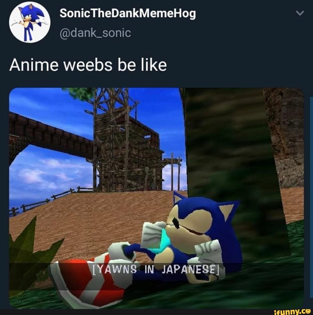 SonicTheDankMemeHog @dank_sonic Anime weebs be like [YAWNS IN JAPANESE ...