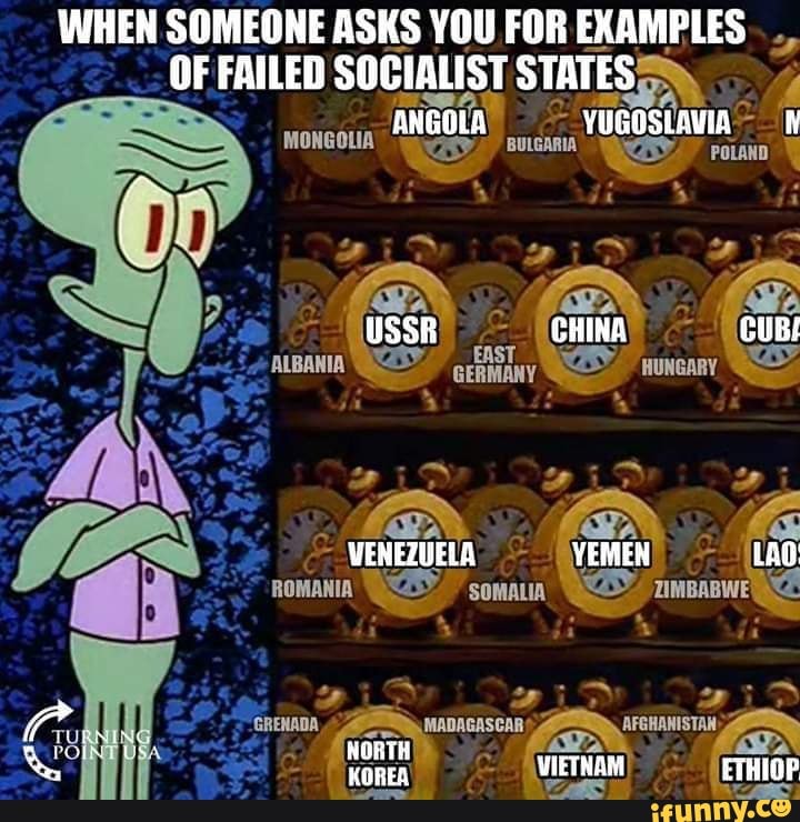 WHEN SOMEONE ASKS YOU FOR EXAMPLES OF FAILED SOCIALIST STATES - iFunny