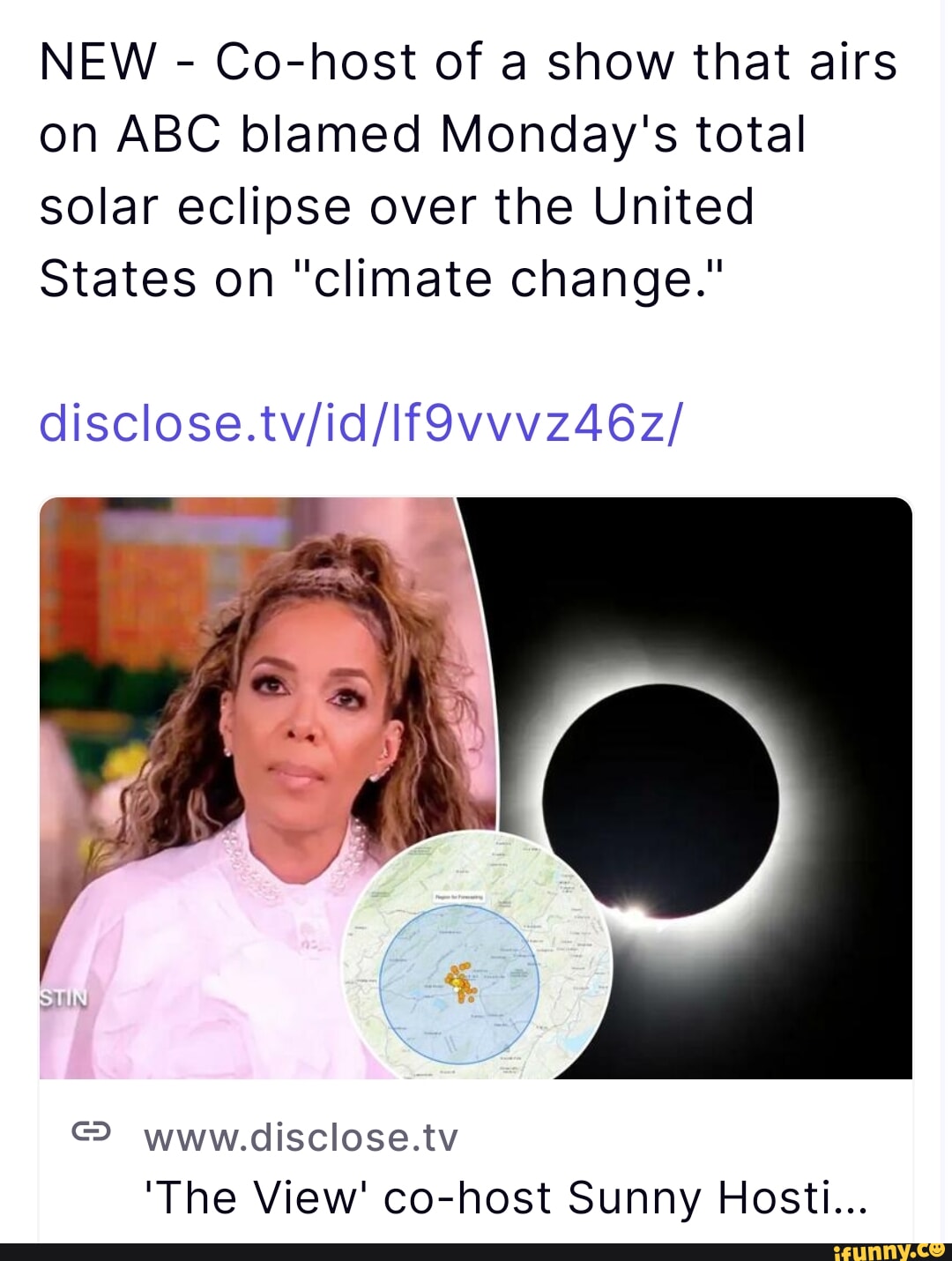 NEW - Co-host of a show that airs on ABC blamed Monday's total solar ...