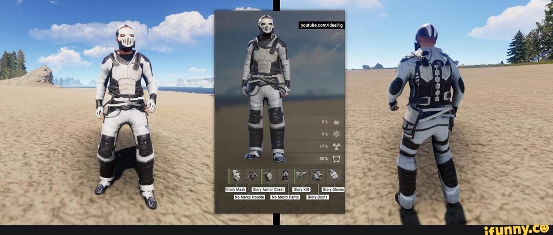 Youtube BO 17% Glory Mask Glory Armor Chest Glory Gloves Glory Boots - iFunny