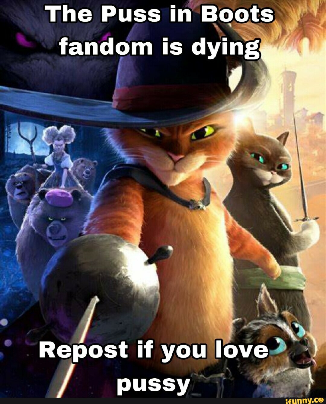 The Puss in Boots fandom is dying Repost if you love ff pussy - iFunny ...