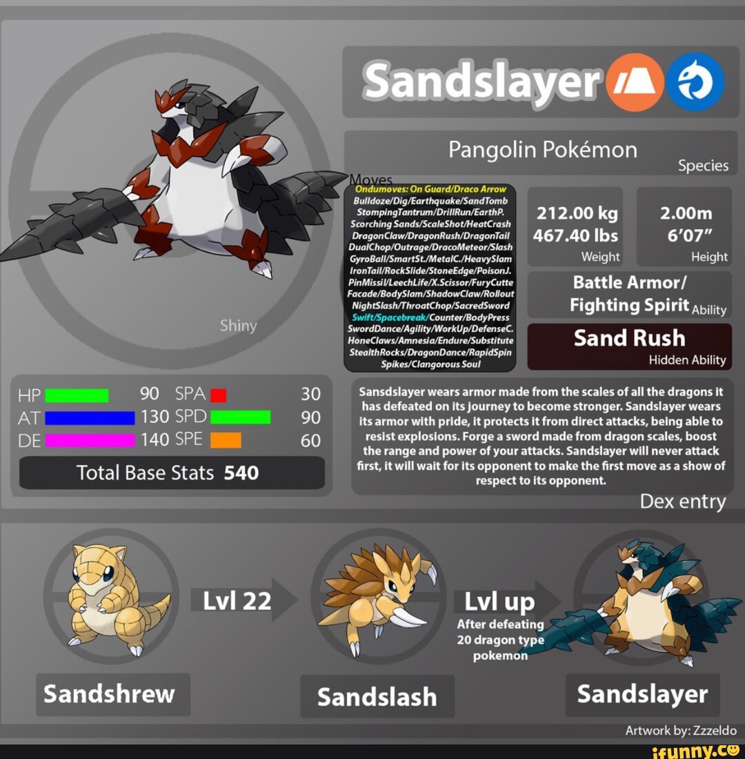 Pangolin Pokemon Species Sandslayer 'Ondumoves: On Arrow 212.00 kg 2 ...