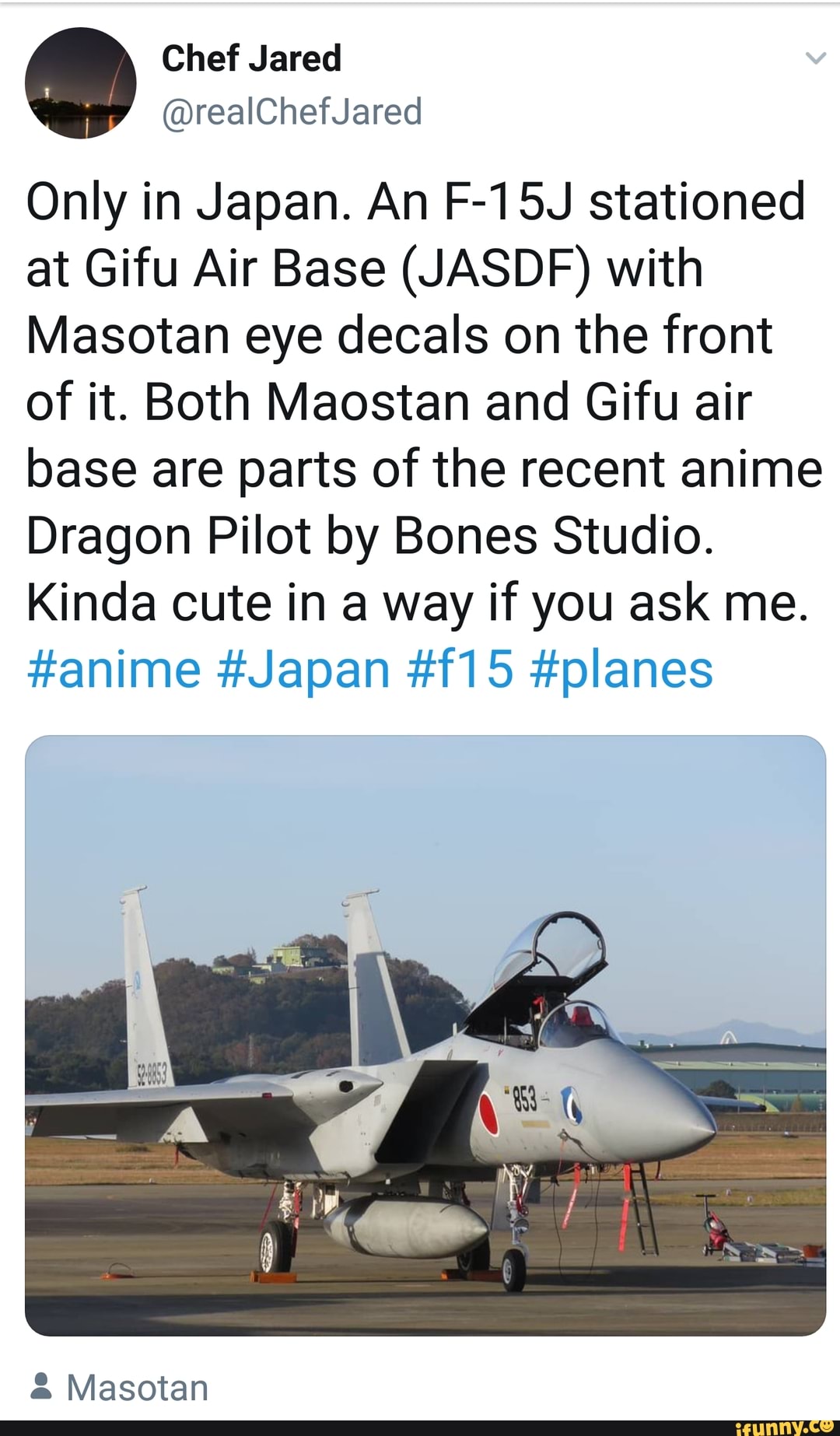 @realChefJared Only in Japan. An F-15J stationed at Gifu Air Base ...