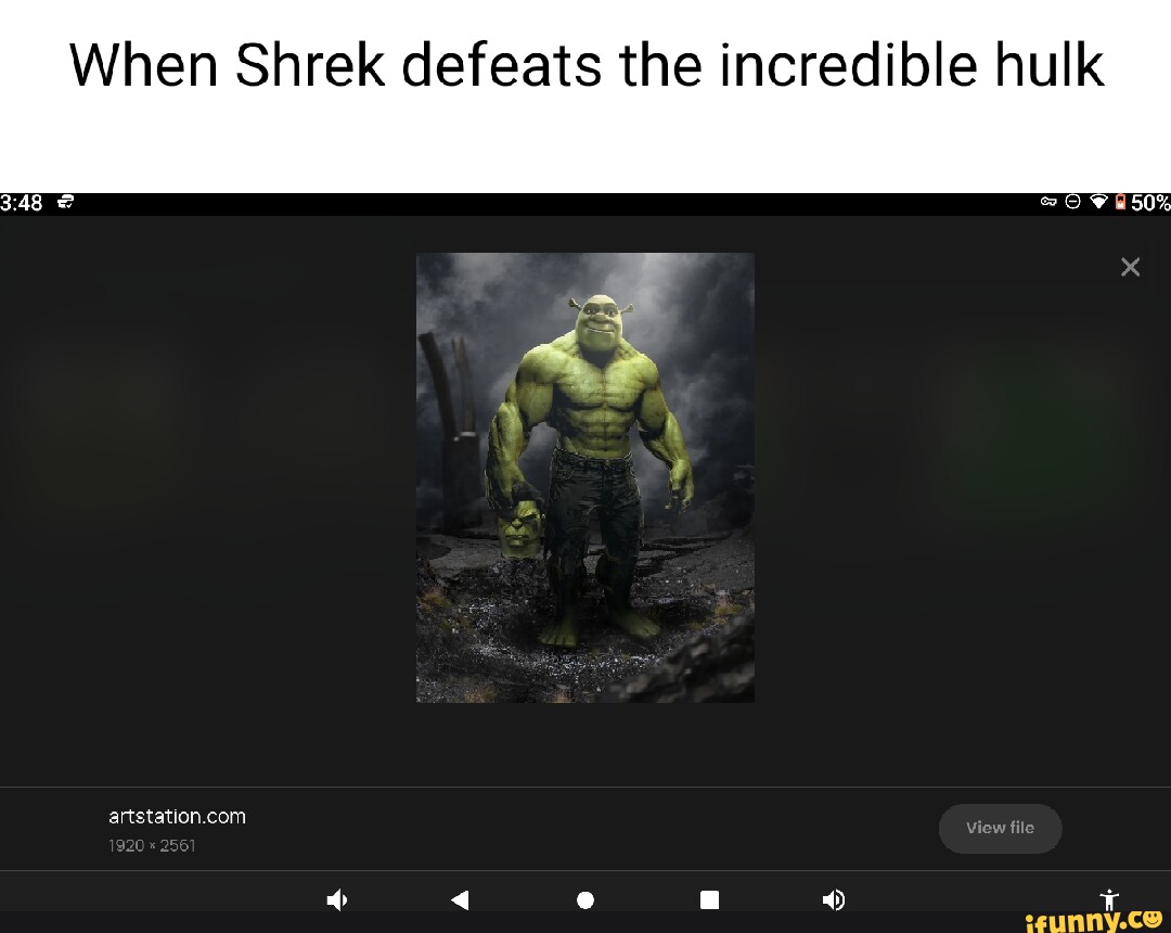 When Shrek defeats the incredible hulk - iFunny