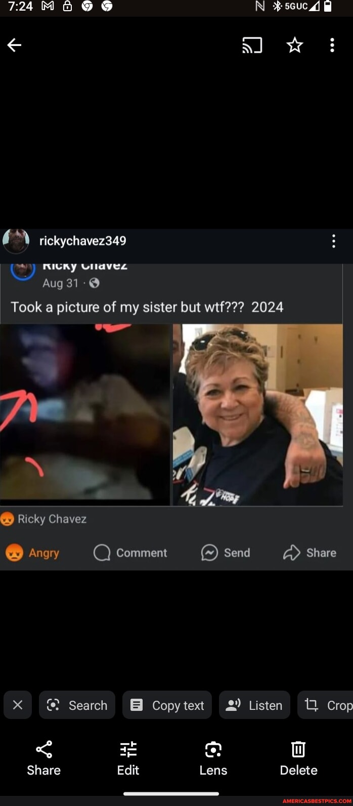 Al : tickychavez349 Aug 31-@ Took a picture of my sister but wtf??? 2024 Ricky Chavez Angry Q ...