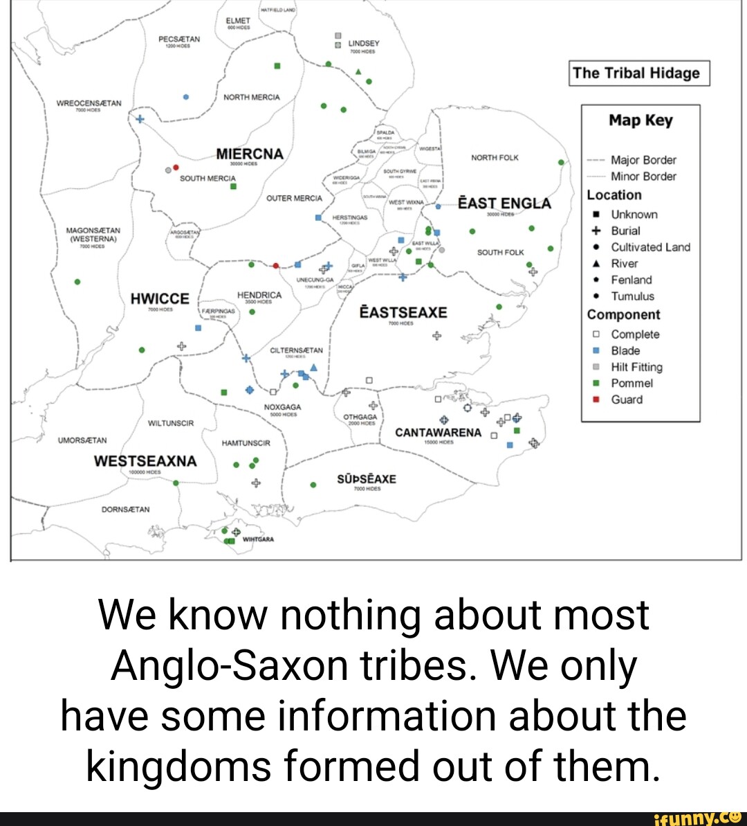 WREOCENSATAN ELMeT PECSATAN NORTH MERCIA UNOSEY Map Key MIERCNA NORTH ...
