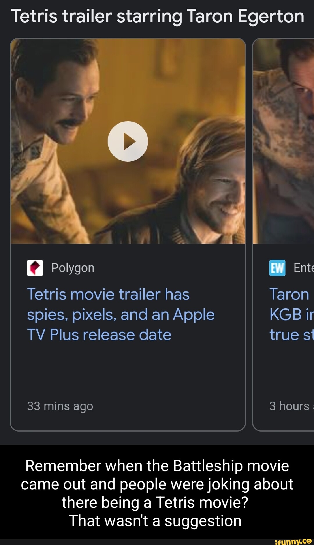 Tetris trailer starring Taron Egerton I rN 4 A Polygon Tetris movie ...