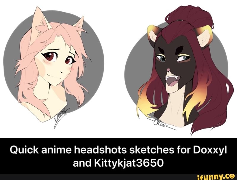 Quick anime headshots sketches for Doxxyl and Kittykjat3650 - Quick ...