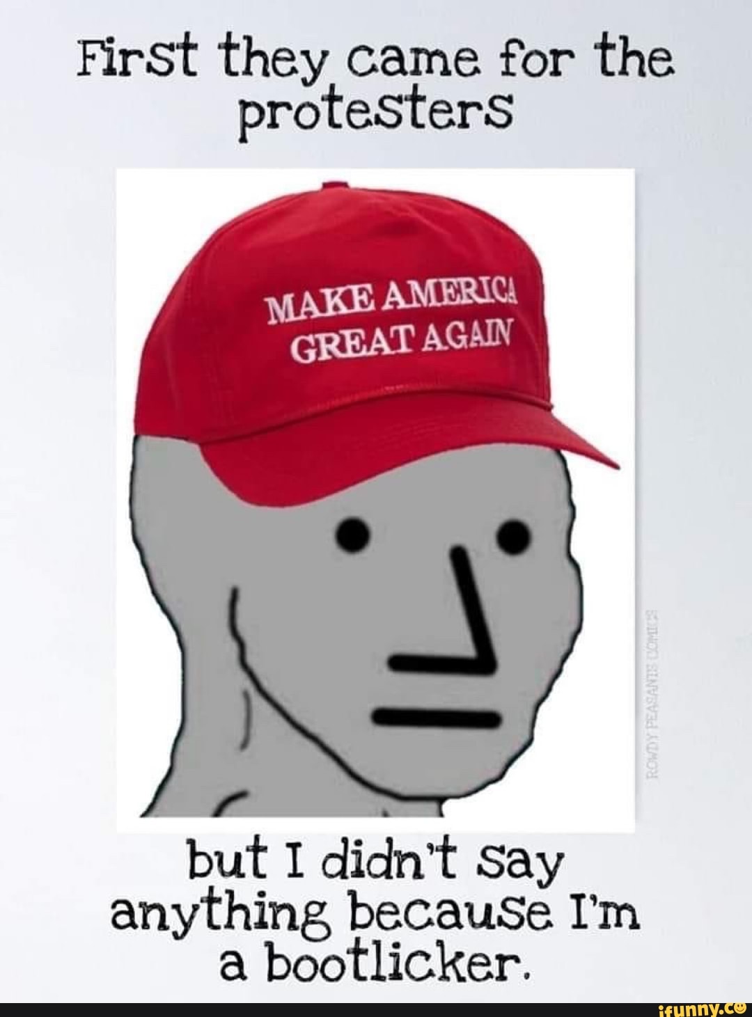 First they came for the protesters r but 1 didn't Say anything because ...