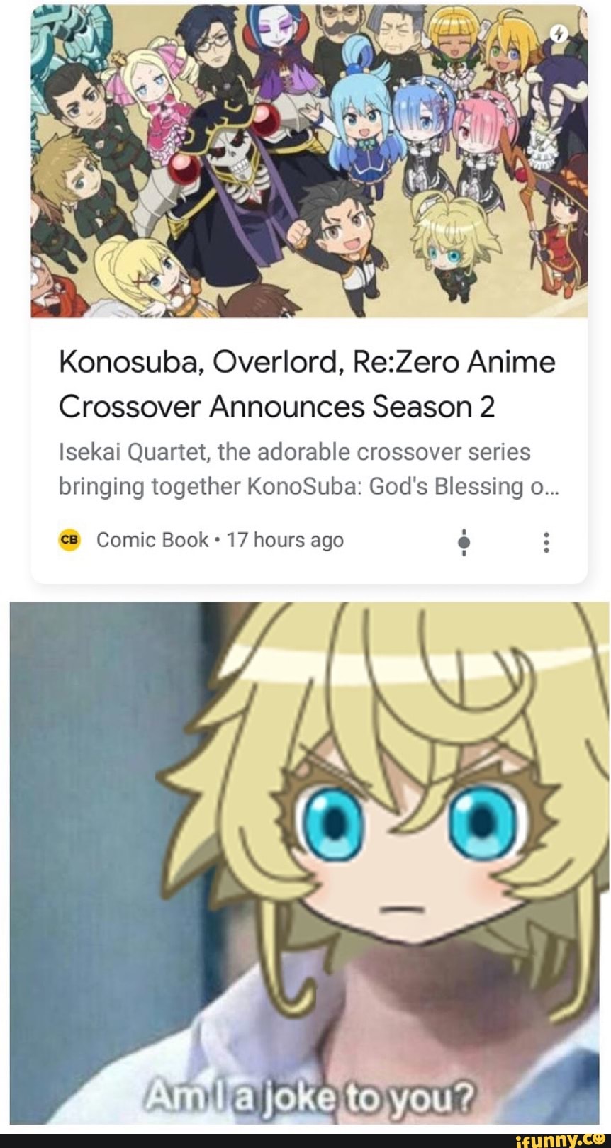 Konosuba, Overlord, Re:Zero Anime Crossover Announces Season 2 lsekai ...