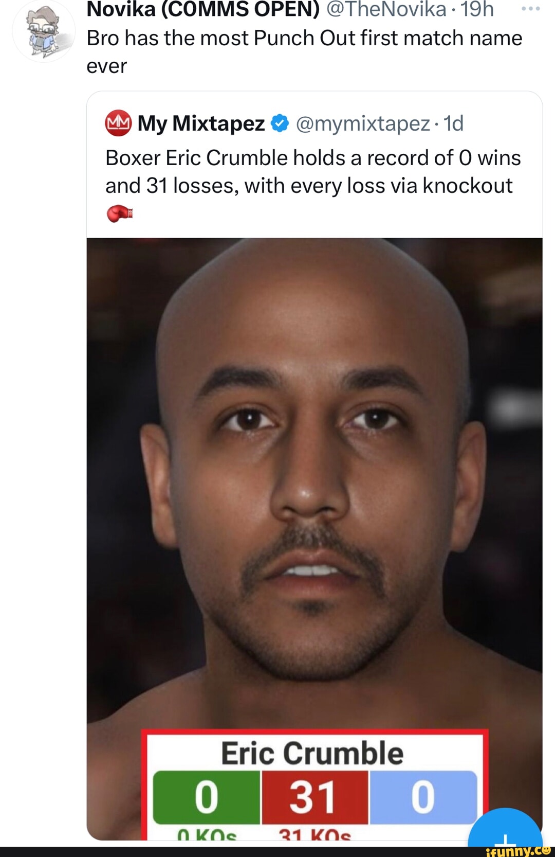 Novia (COMMS OPEN) @TheNovika: Bro has the most Punch Out first match ...