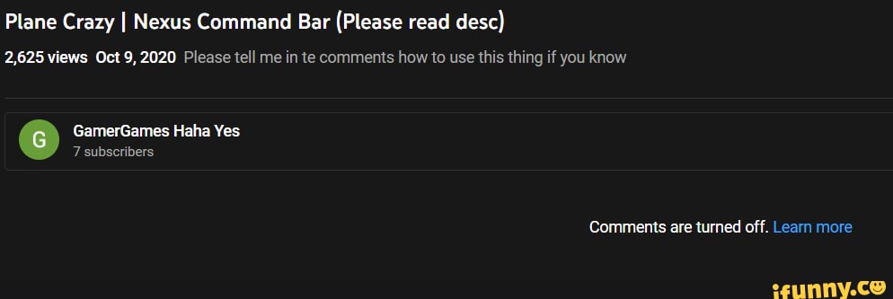 Plane Crazy I Nexus Command Bar (Please read desc) 2,625 views Oct 9 ...