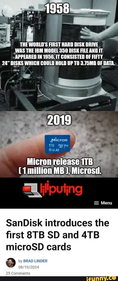 1958 THE WORLD'S FIRST HARD DISK DRIVE ,WAS THE IBM MODEL 350 DISK FILE ...