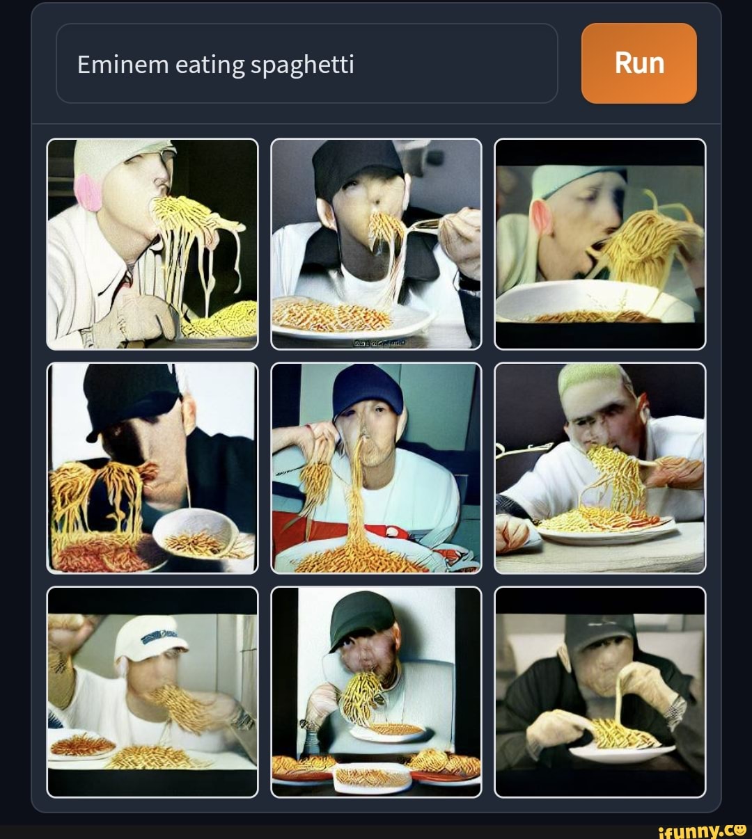 Eminem eating spaghetti Run - iFunny
