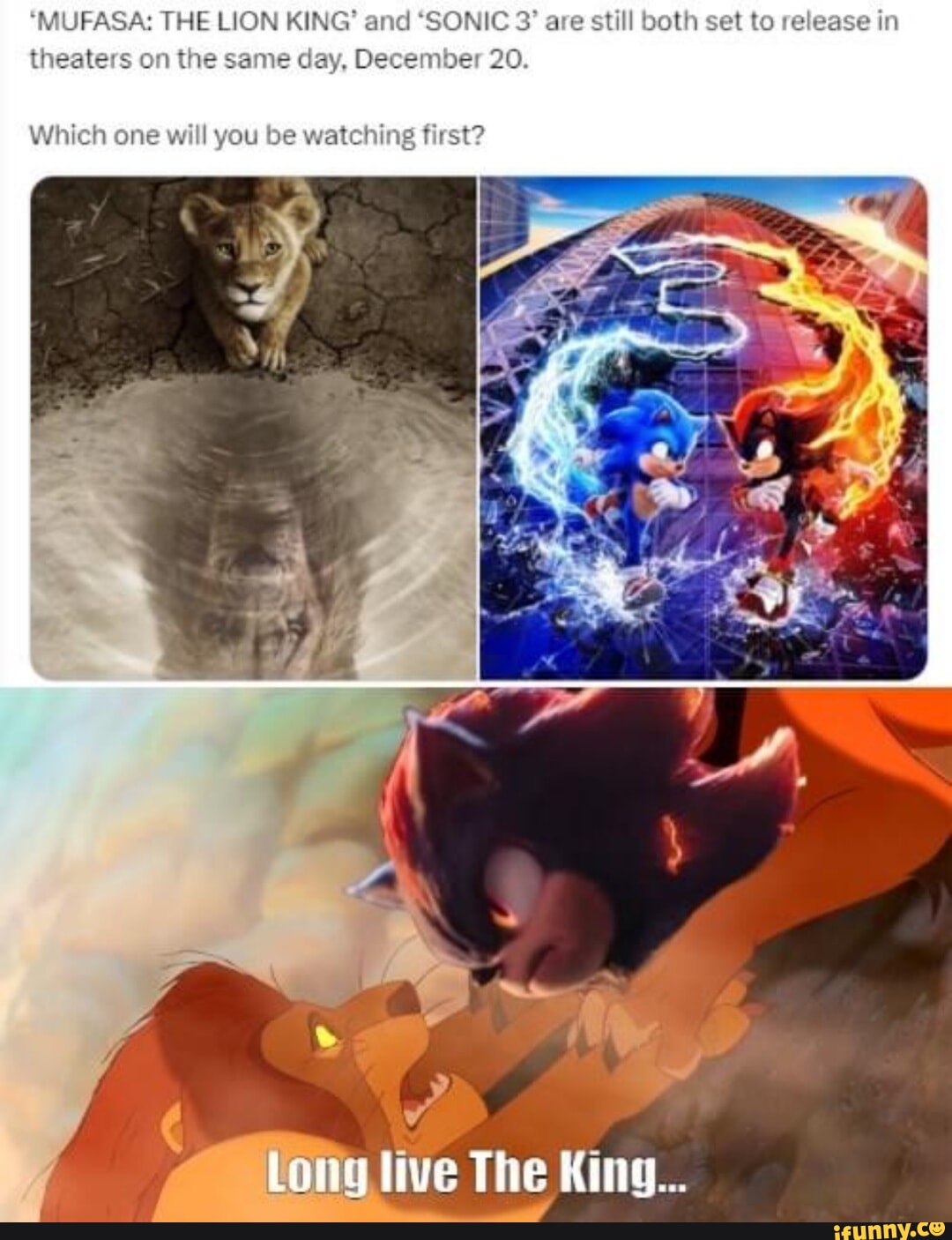 *'MUFASA: THE LION KING' and "SONIC 3' are still both set to release in ...