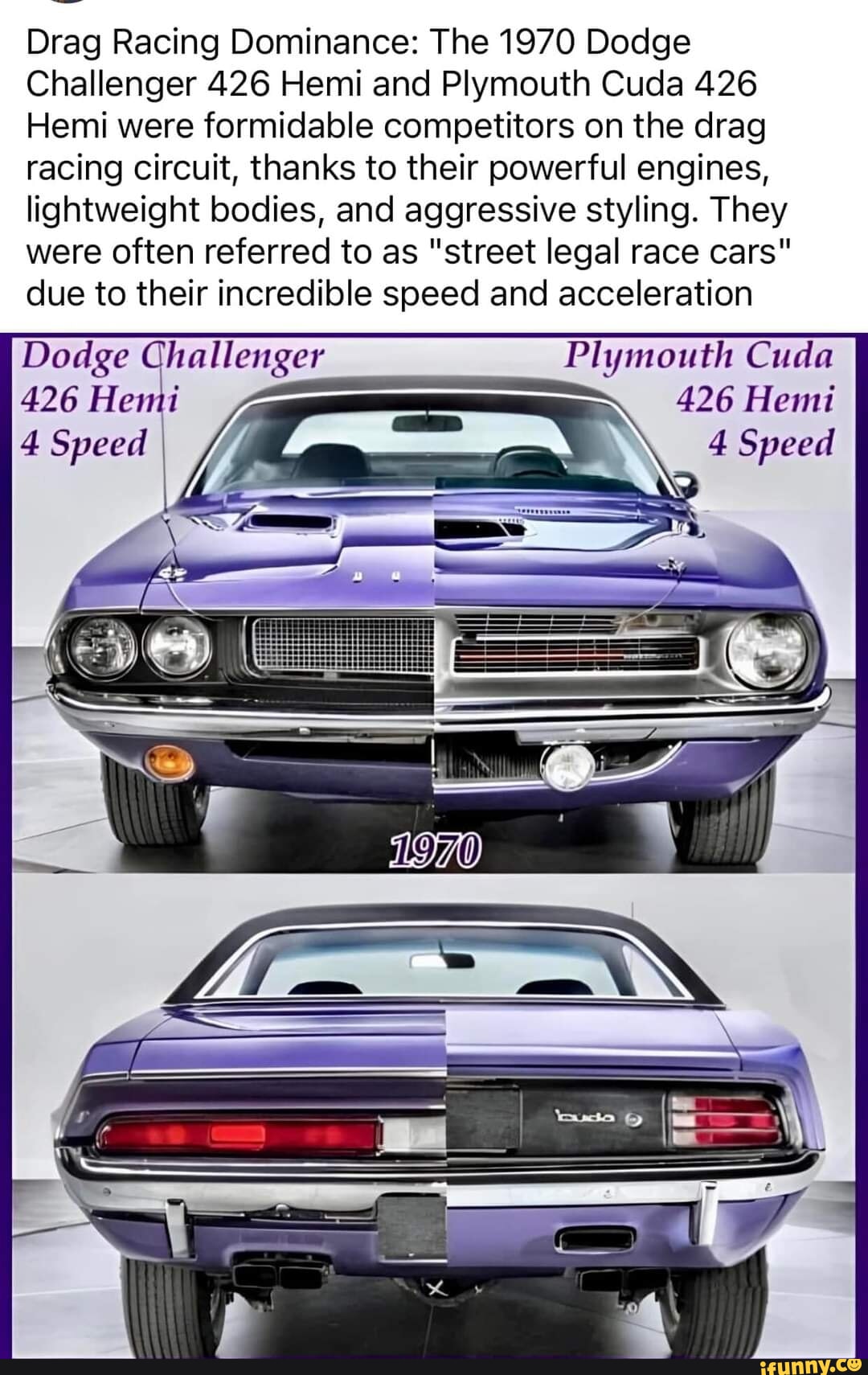 Drag Racing Dominance: The 1970 Dodge Challenger 426 Hemi and Plymouth ...