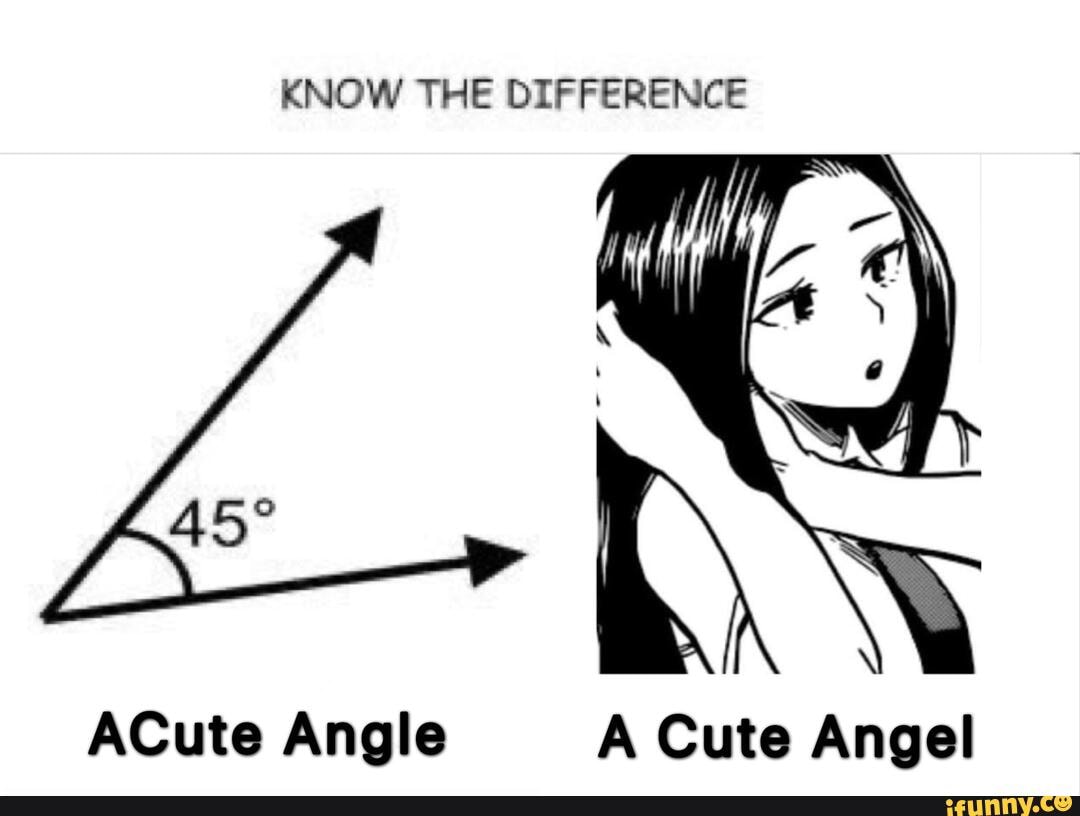 KNOW THE DIFFERENCE ACute Angle A Cute Angel - iFunny
