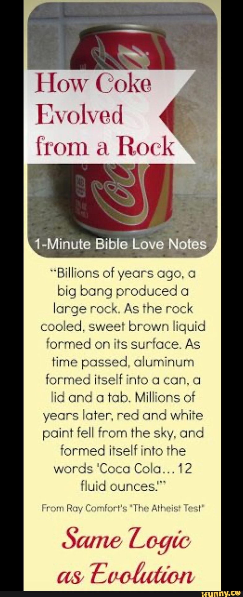 How Coke Evolved from Rock SS) Minute Bible Love Notes "Billions of ...