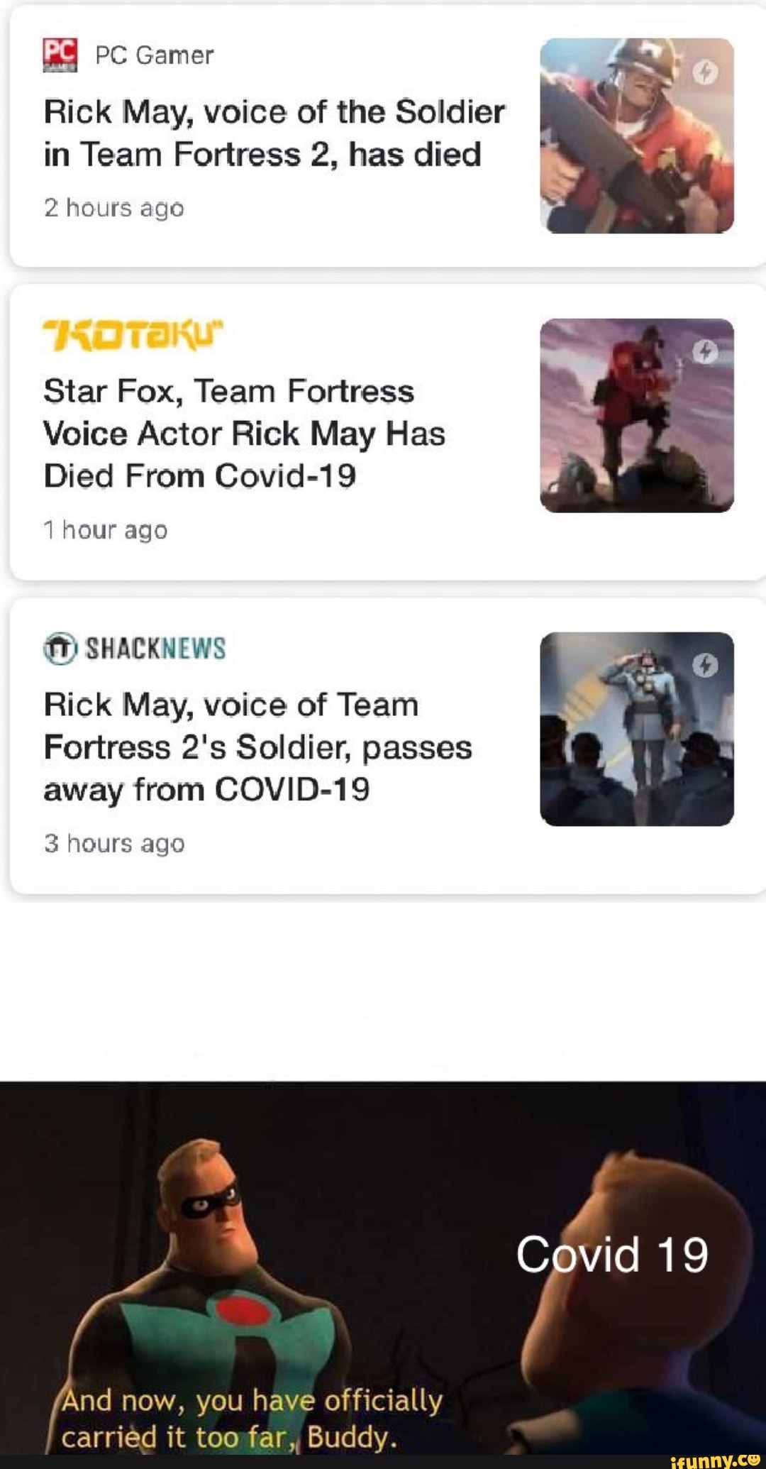 Fa] PC Gamer Rick May, voice of the Soldier in Team Fortress 2, has ...