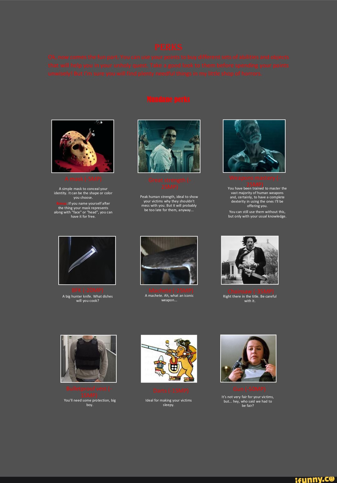 Slashing and Hacking: a Halloween CYOA - PERKS Ok, now comes the fun ...