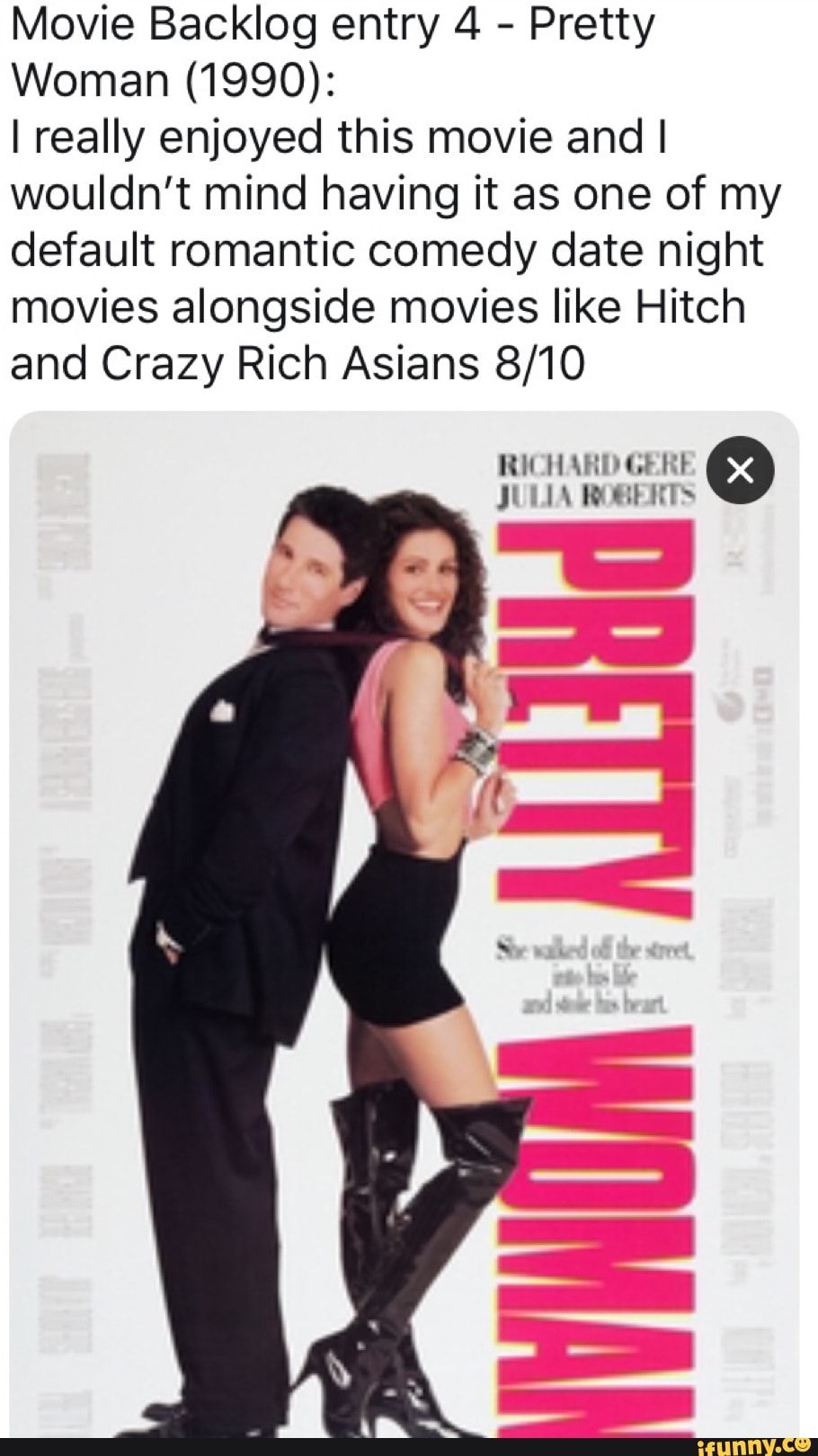Movie Backlog entry 4 - Pretty Woman (1990): I really enjoyed this ...