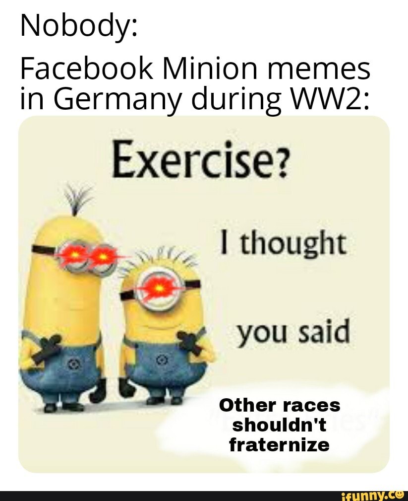 Nobody: Facebook Minion memes in Germany during Exercise? thought you ...