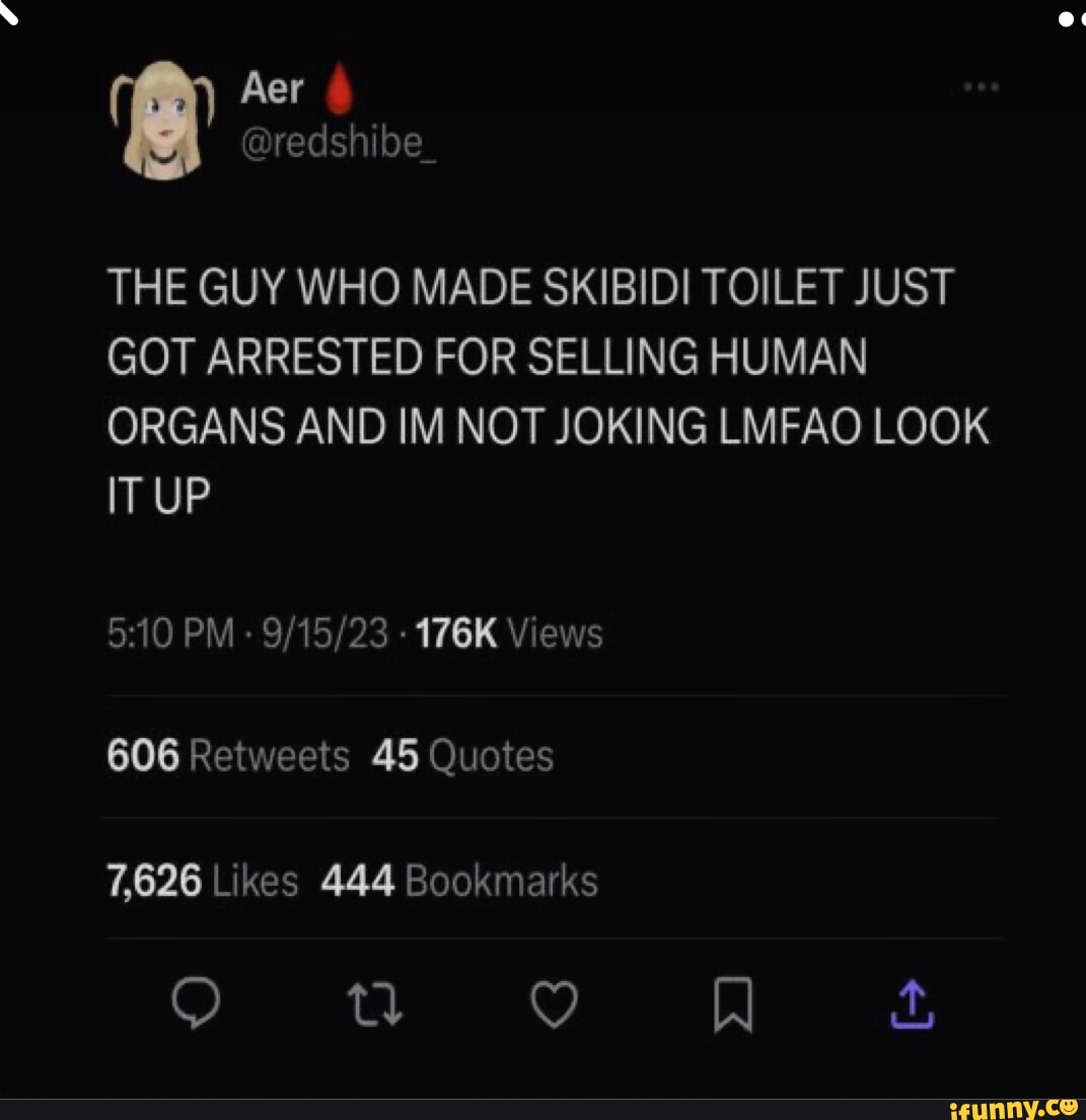 THE GUY WHO MADE SKIBIDI TOILET JUST GOT ARRESTED FOR SELLING HUMAN ...