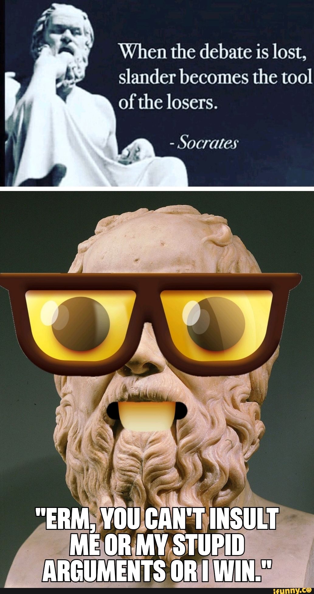 When the debate is lost, slander becomes the tool of the losers ...