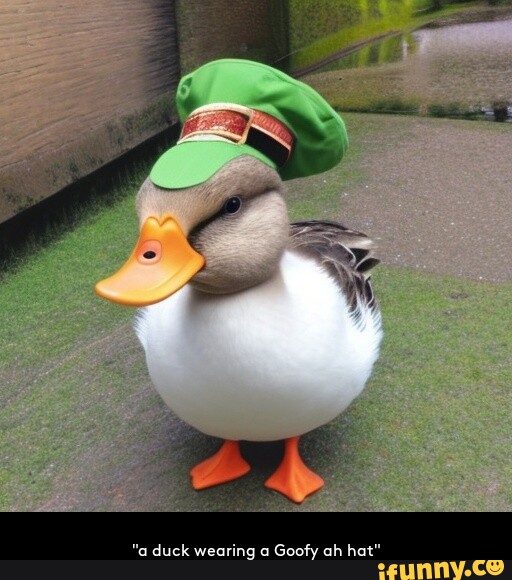 "a duck wearing a Goofy ah hat" - iFunny