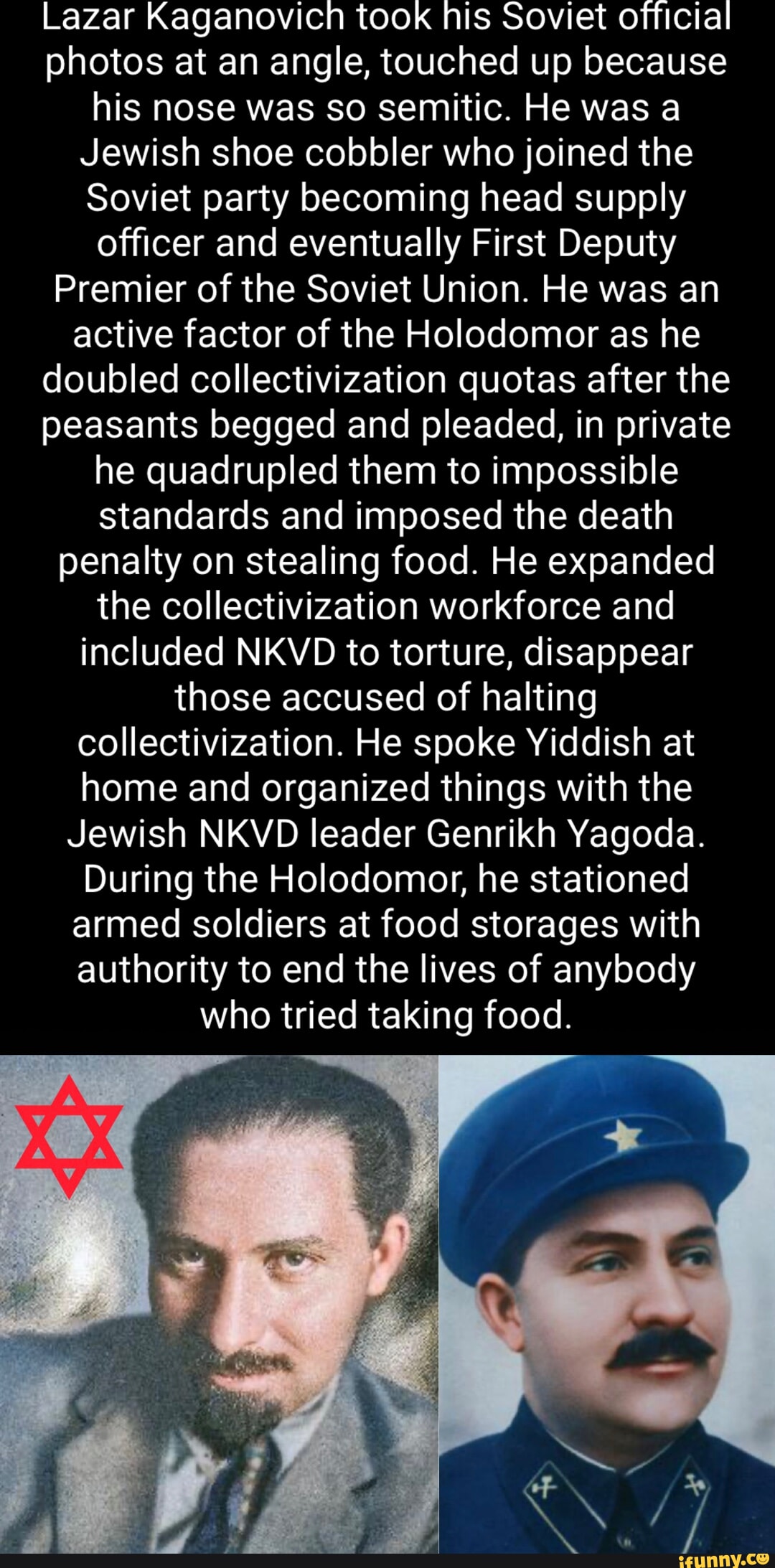 Lazar Kaganovicn took his Soviet official photos at an angle, touched ...