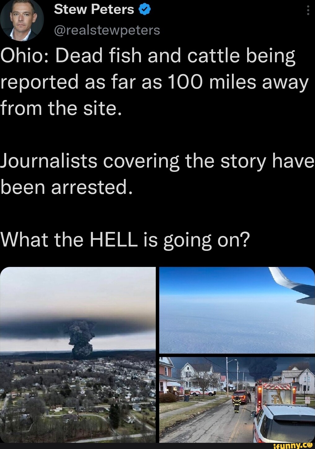 Sa, Stew Peters @ @realstewpeters Ohio: Dead fish and cattle being ...