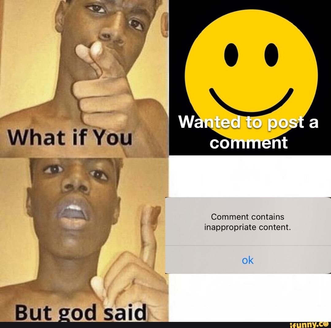 What if You Wanted to posta comment Comment contains inappropriate ...