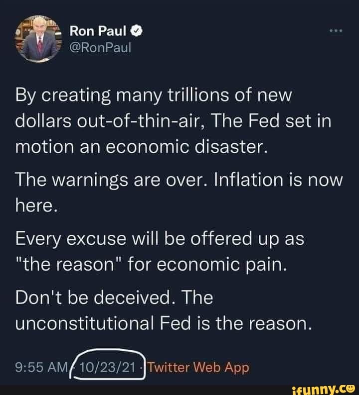 Ron Paul @ By creating many trillions of new dollars out-of-thin-air ...