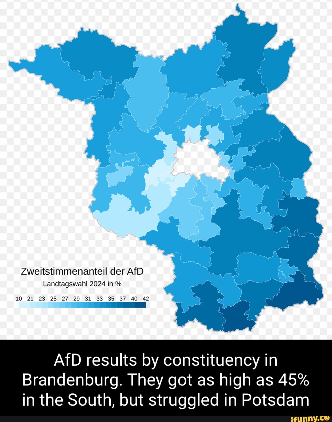 Zweitstimmenanteil der AfD Landtagswahl 2024 in 10 21 23 25 27 29 31 33 ...