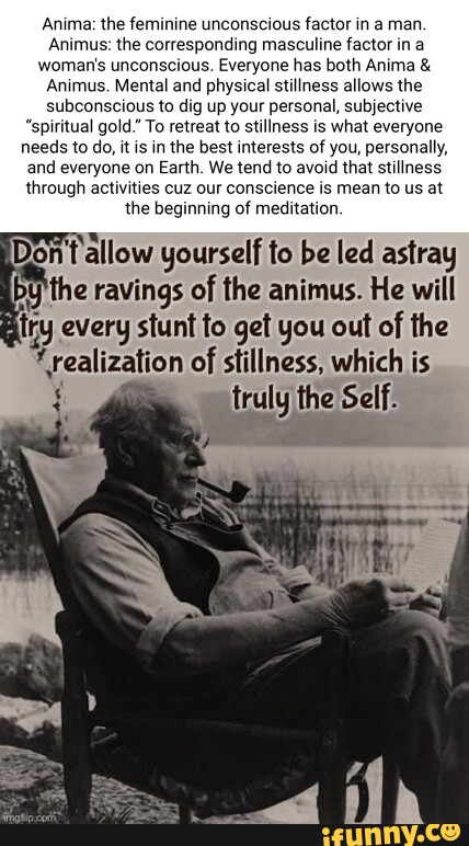 Anima: the feminine unconscious factor ina man. Animus: the ...