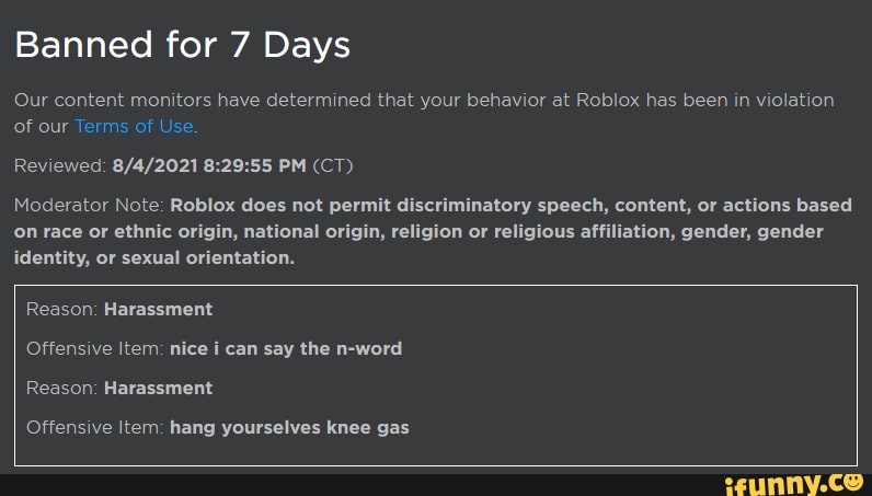 Banned for 7 Days Our content monitors have determined that your ...