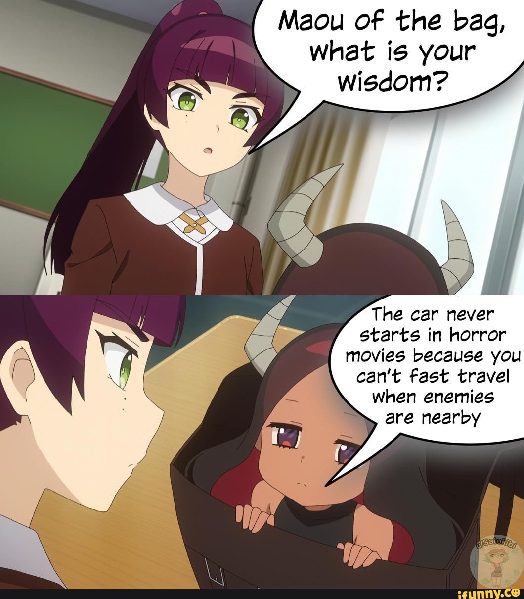 Maou of the bag, What is your wisdom? The car never starts in horror ...