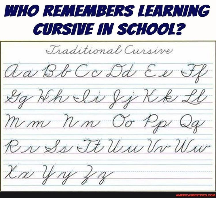 WHO REMEMBERS LEARNING CURSIVE IN SCHOOL? Traditional Cursive Ce Ev YH ...