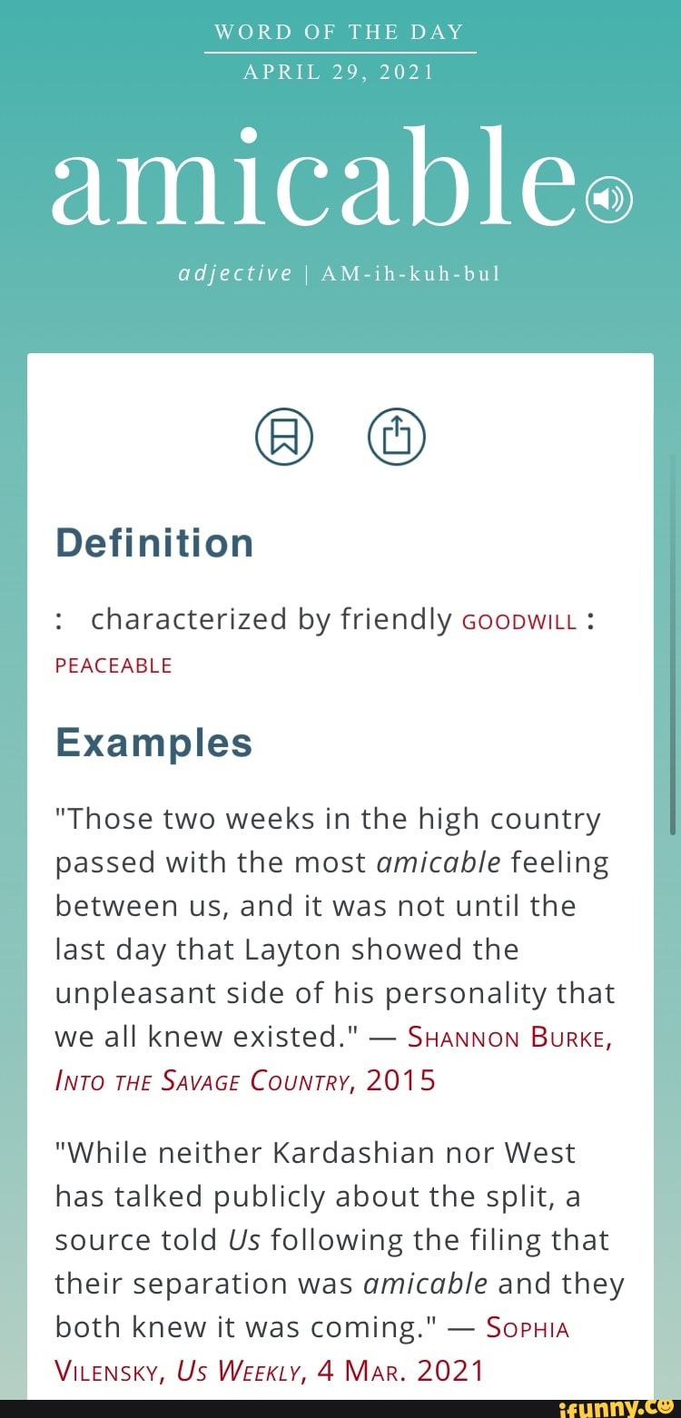 Amiable Definition