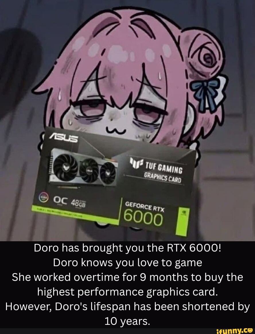 6000 Doro has brought you the RTX 6000! Doro knows you love to game She ...