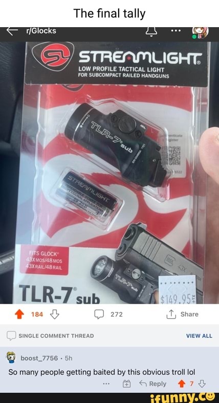 The final tally STREAMLIGHT LOW PROFILE TACTICAL LIGHT FOR SUBCOMPACT ...
