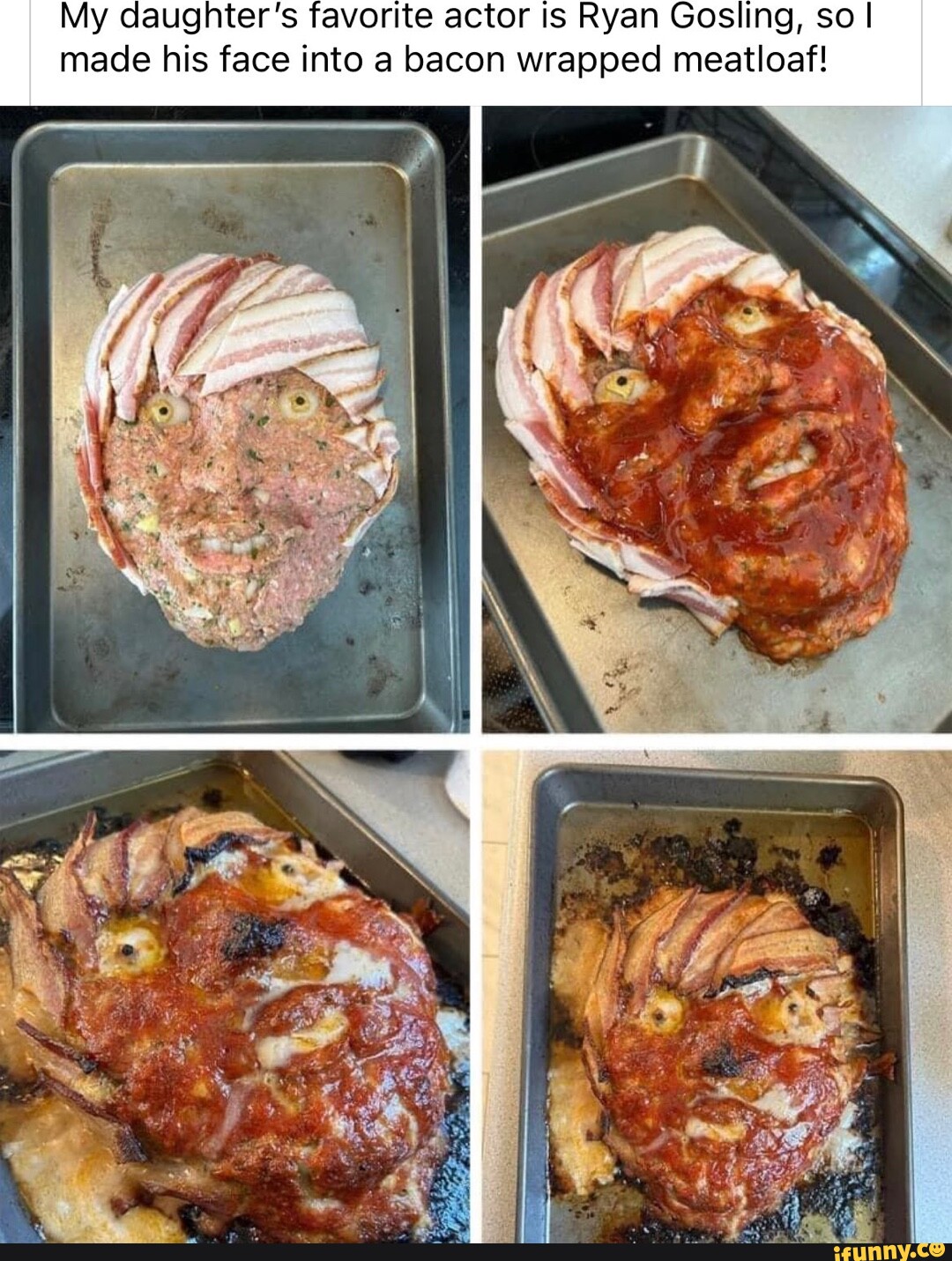 My daughter's favorite actor is Ryan Gosling, so I made his face into a ...