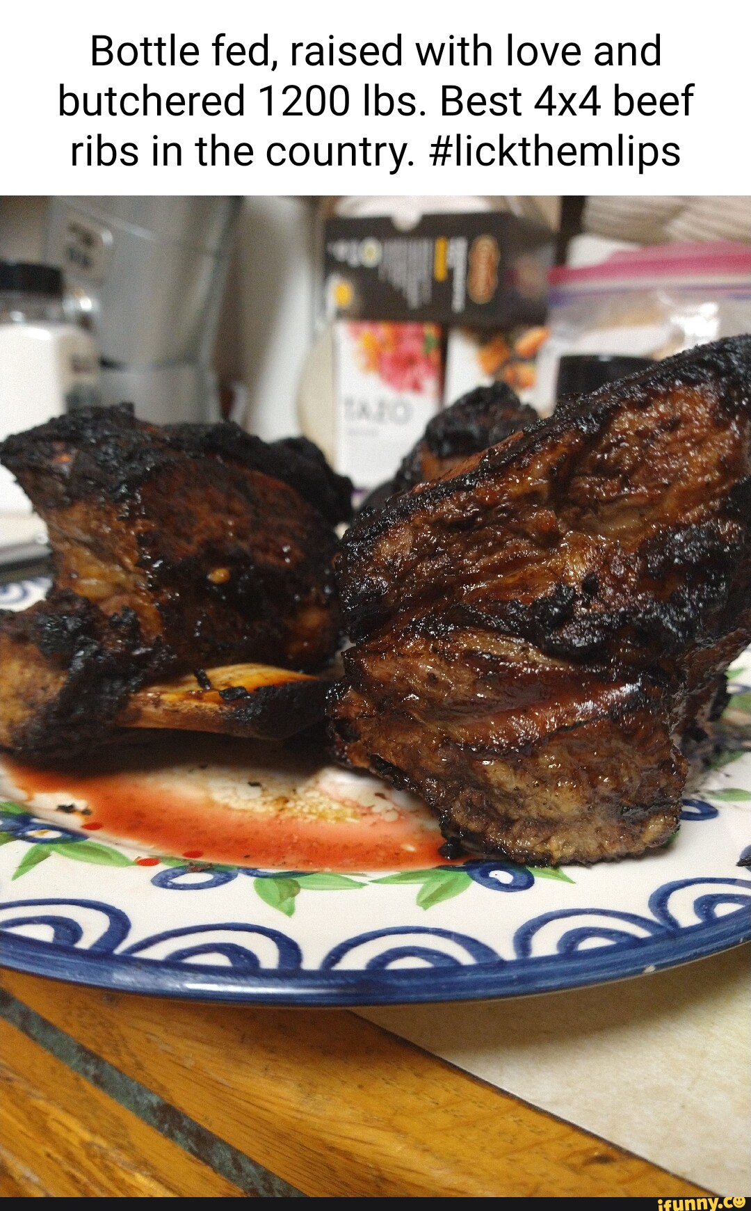 Bottle fed, raised with love and butchered 1200 lbs. Best beef ribs in ...