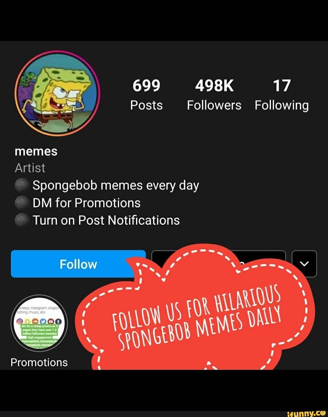 699 498K Posts Followers Following memes Artist Spongebob memes every ...