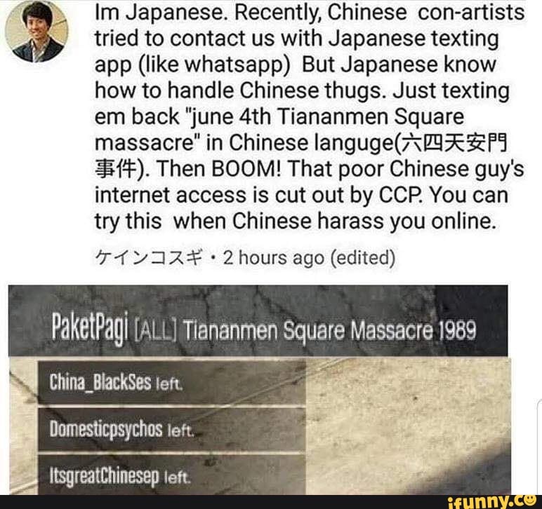 Tried to contact us with Japanese texting app (like whatsapp) But ...