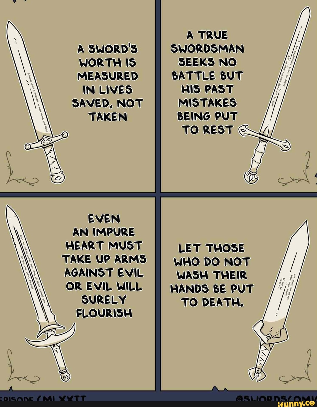 A SWORD'S WORTH IS MEASURED IN LIVES SAVED, NOT TAKEN EVEN AN IMPURE ...