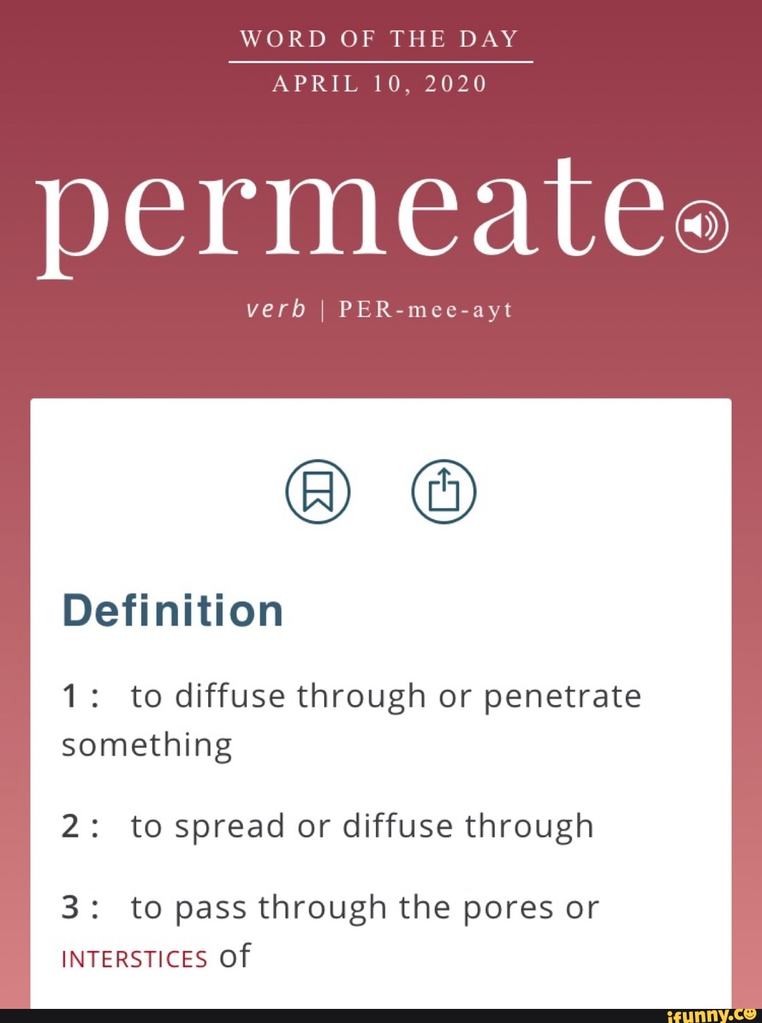 Permeatee verb I PER-mee-ayt Definition 1: to diffuse through or ...