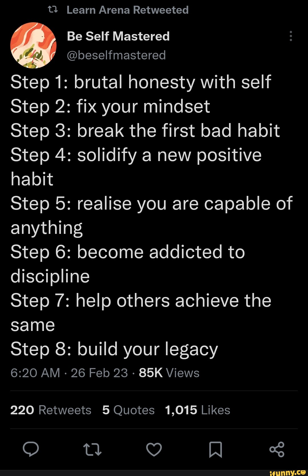 Tl Learn Arena Retweeted Be Self Mastered @beselfmastered Step 1 ...