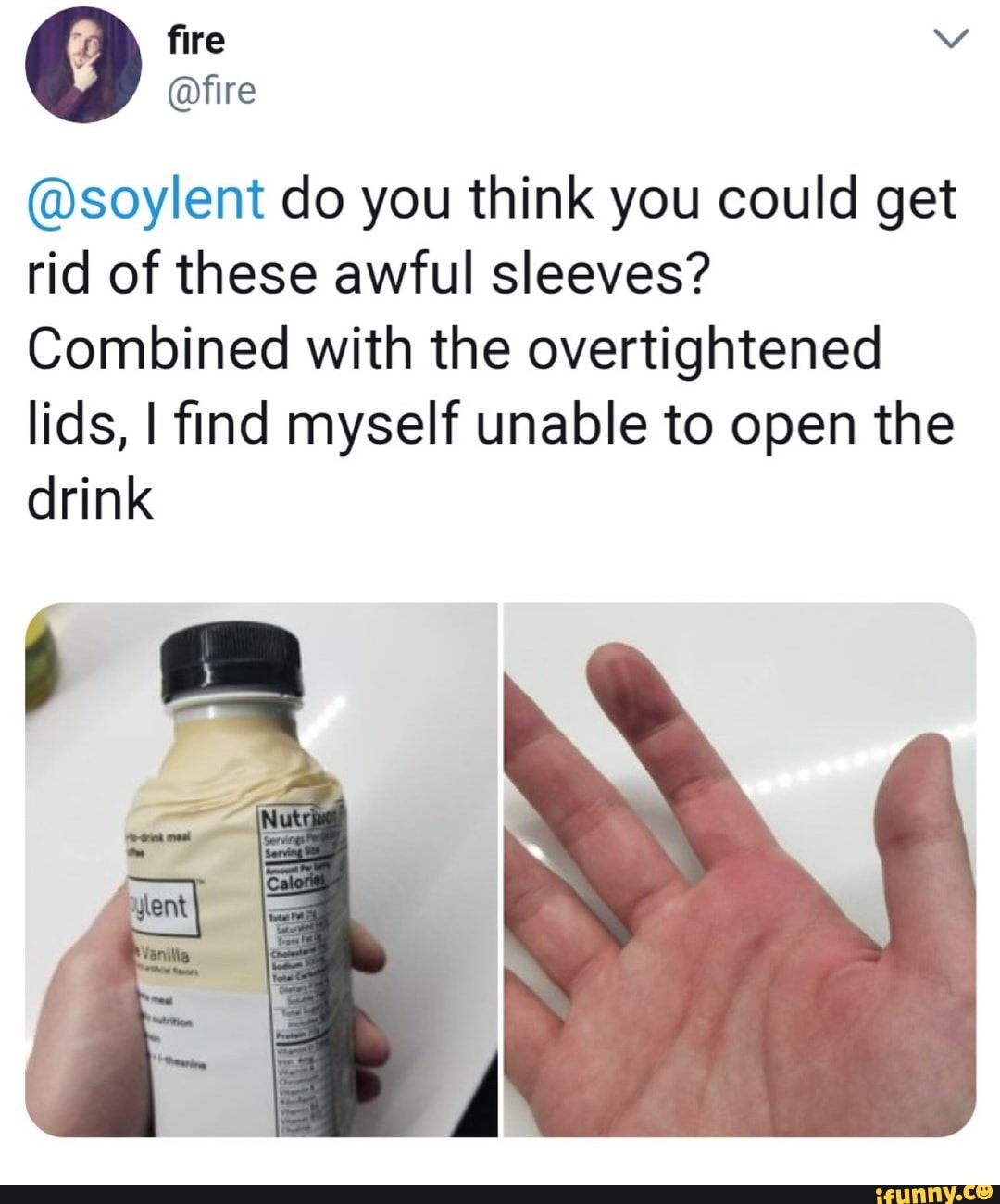 @soylent do you think you could get rid of these awful sleeves ...